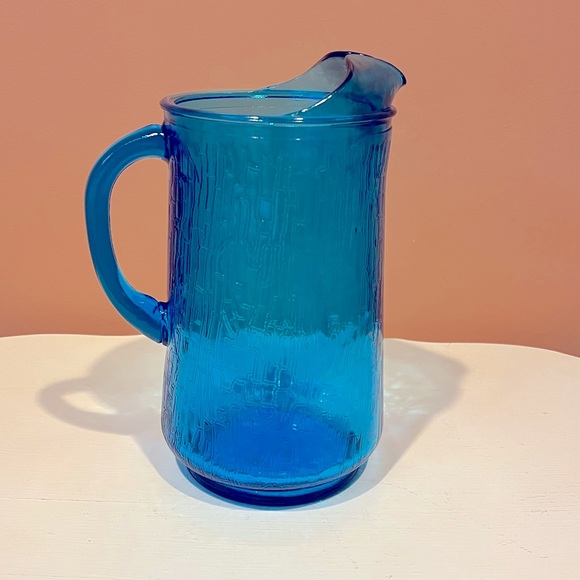 Anchor Hocking | Dining | Anchor Hocking Vintage Blue Ice Tea Pitcher 3 ...